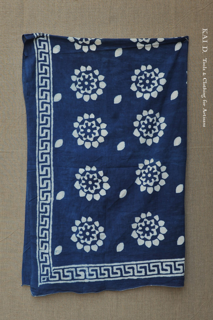 Kai D Utility — Block Print Beach Shawl - Indigo Blue
